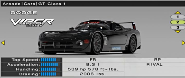 IGCD.net: Dodge Viper Competition Coupe in R: Racing Evolution